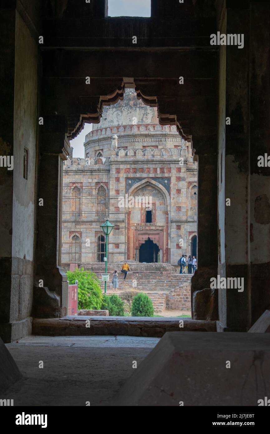The view of antique type window from the old Indian fort Stock Photo ...