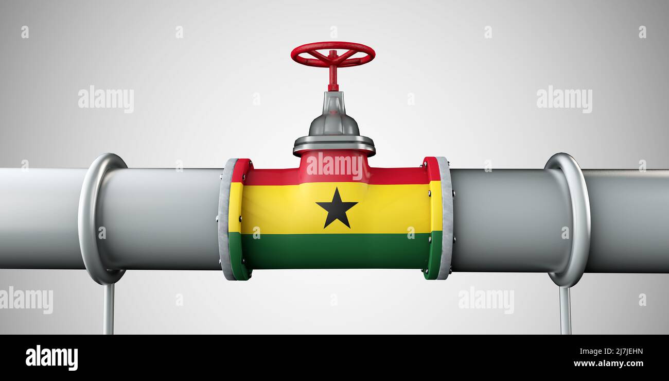 Ghana oil and gas fuel pipeline. Oil industry concept. 3D Rendering ...