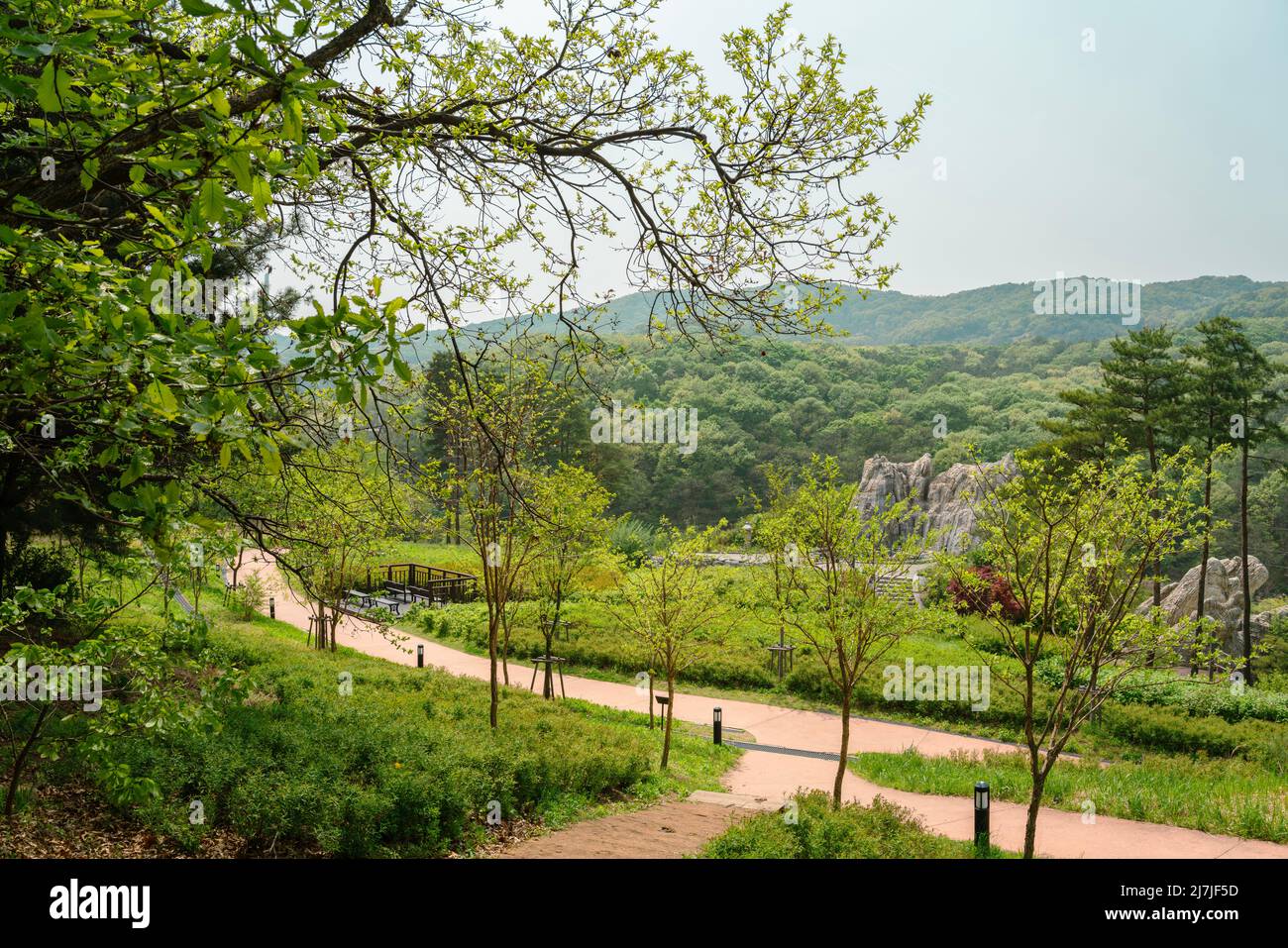 Chomakgol Eco Park green nature scenery in Gunpo, Korea Stock Photo - Alamy