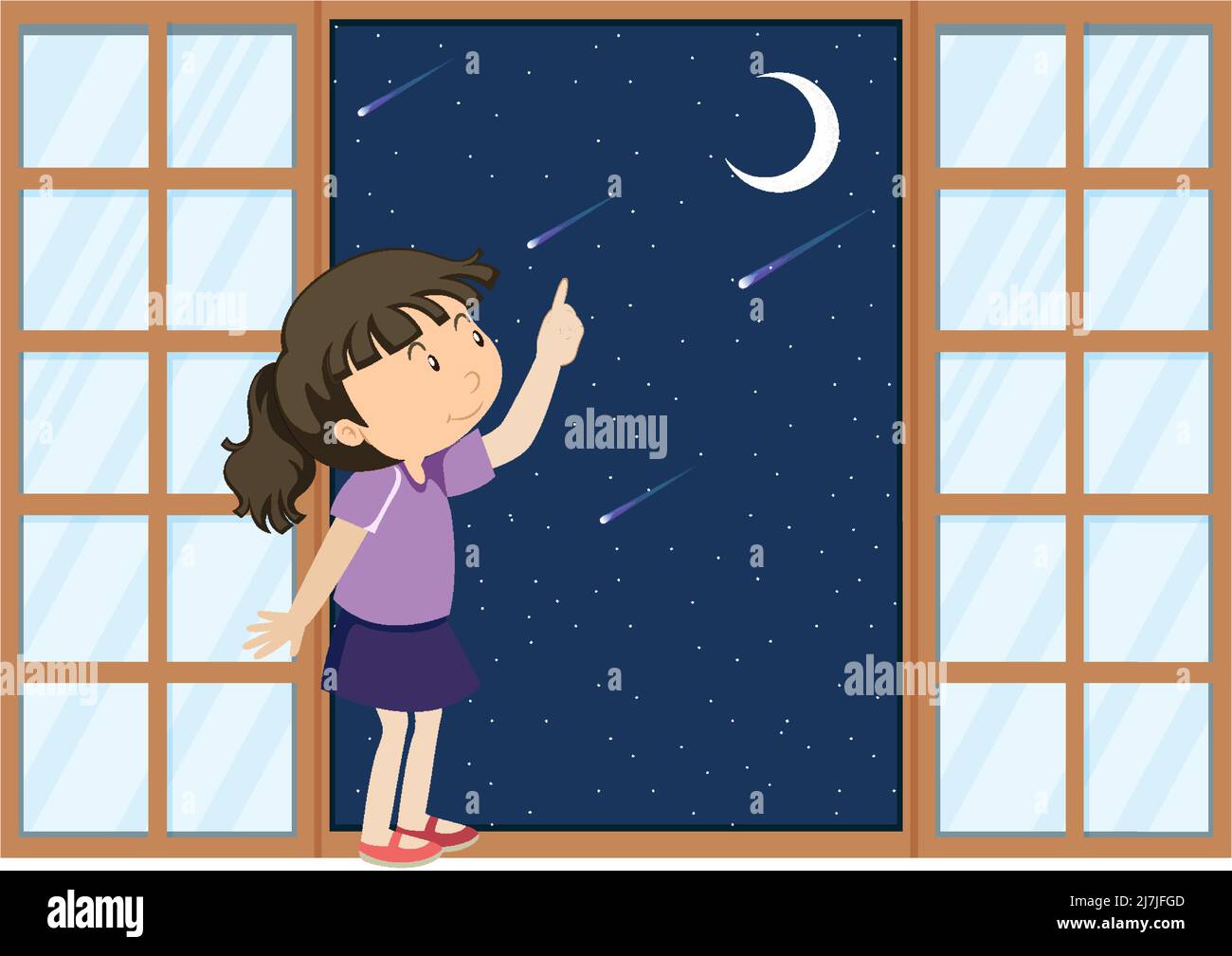Girl pointing finger to the moon illustration Stock Vector Image & Art ... Girl pointing finger to the moon illustration Stock Vector Image & Art ...