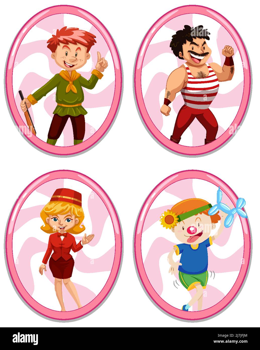 Set of different cartoon characters illustration Stock Vector Image ...