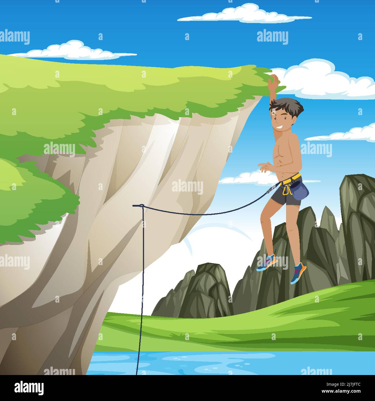 Outdoor rock climbing scene illustration Stock Vector Image & Art - Alamy