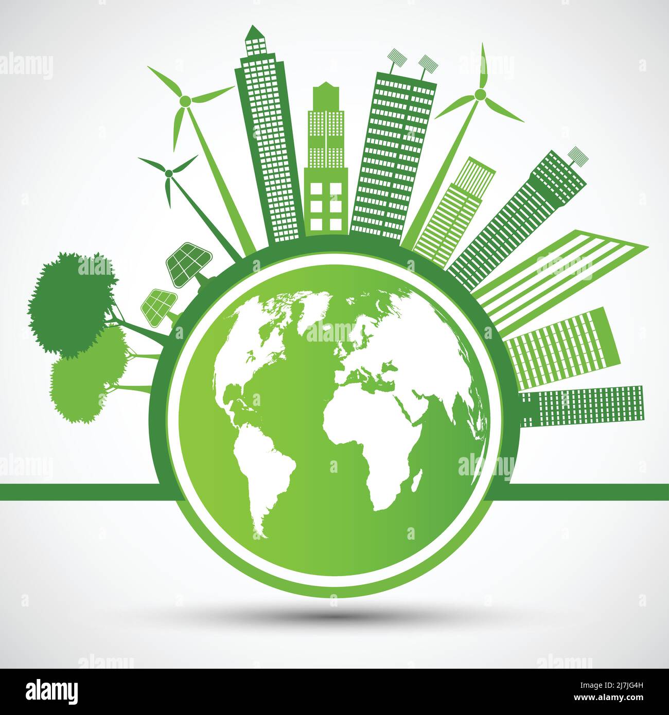 Ecology and Environmental Concept,Earth Symbol With Green Leaves Around ...
