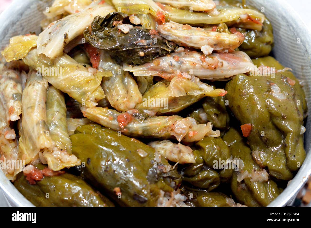 Selective focus of Arabic Egyptian traditional cuisine of Mahshi or ...