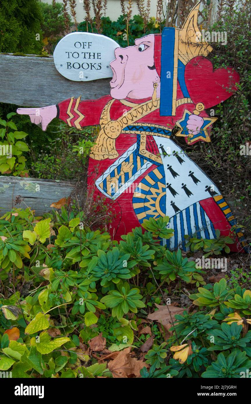 Whimsical sign with 'Alice in Wonderland' connotations, outside a ...