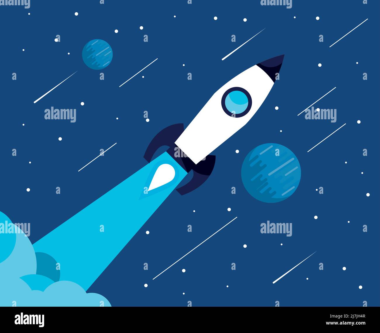 rocket start up in the space Stock Vector Image & Art - Alamy