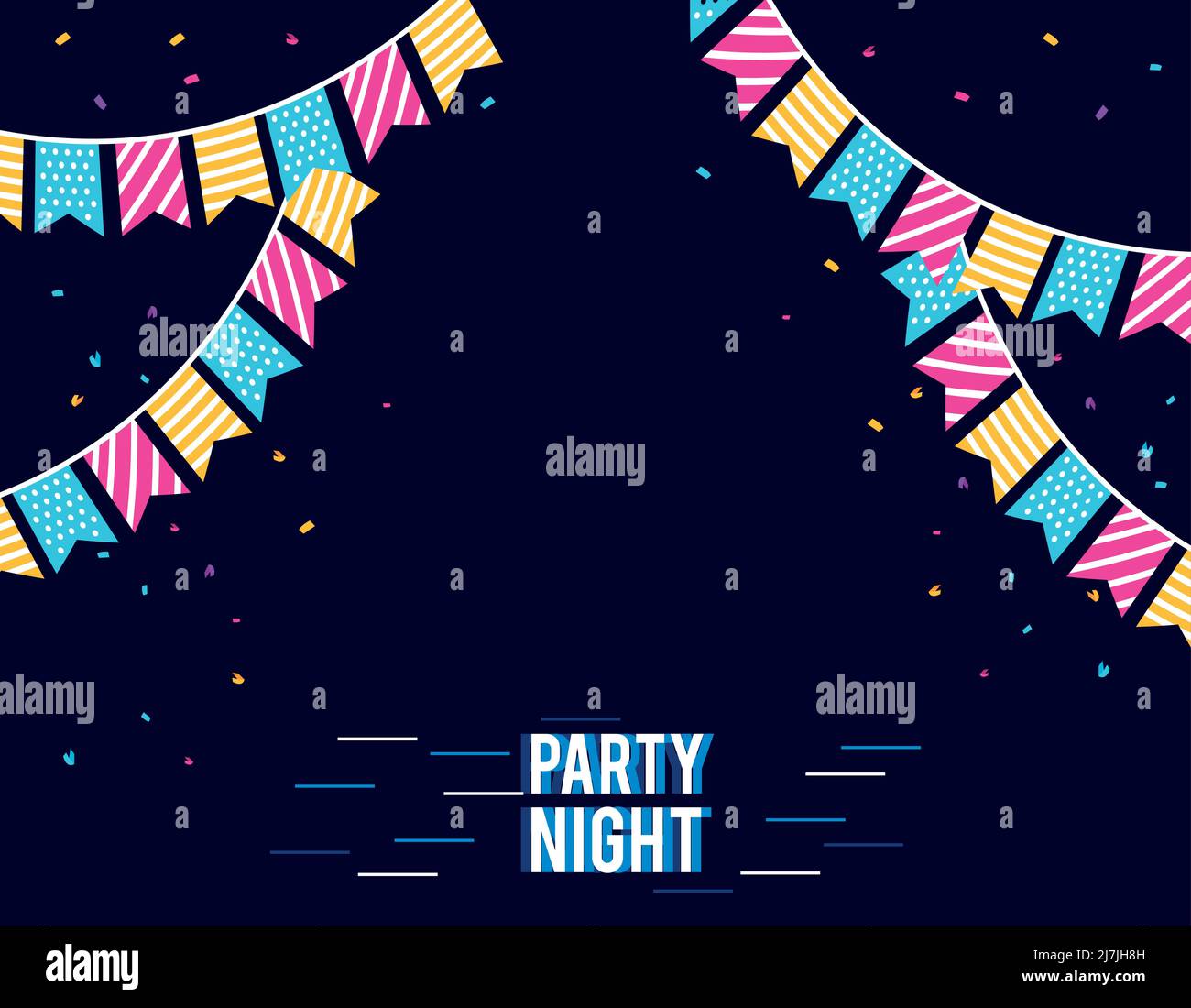 party night banner with garlands Stock Vector Image & Art - Alamy