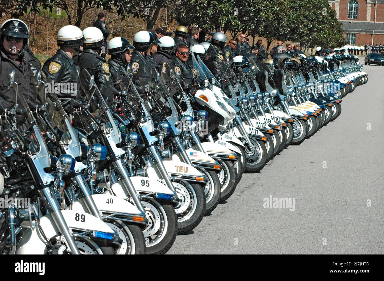 Police cycles lined up for a shot and killed motorcycle cop in Atlanta ...