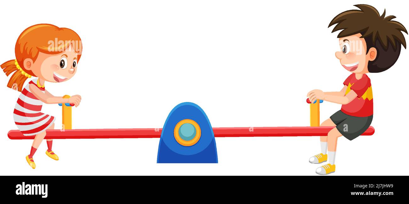 Simple children seesaw on white background illustration Stock Vector ...