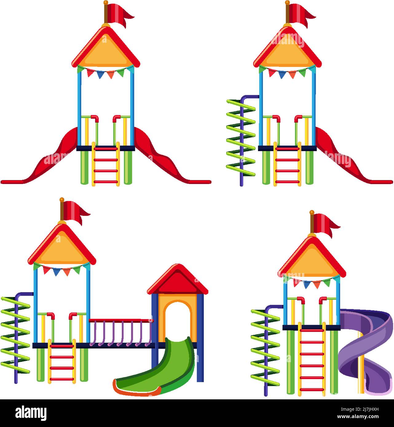 Outdoor playground slide for kids illustration Stock Vector Image & Art ...