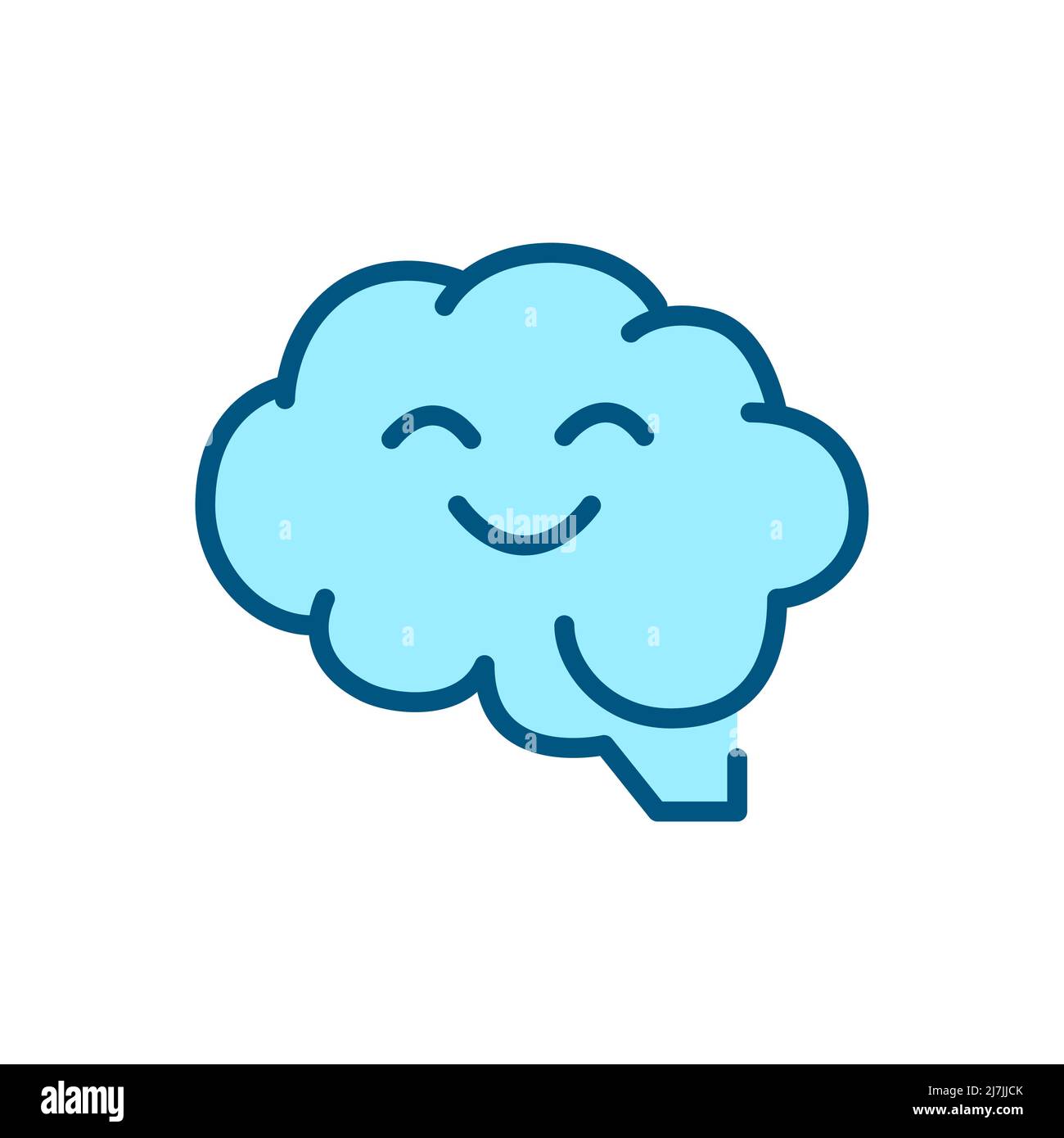 Happy brain as a good mental state. Pixel perfect, editable stroke ...