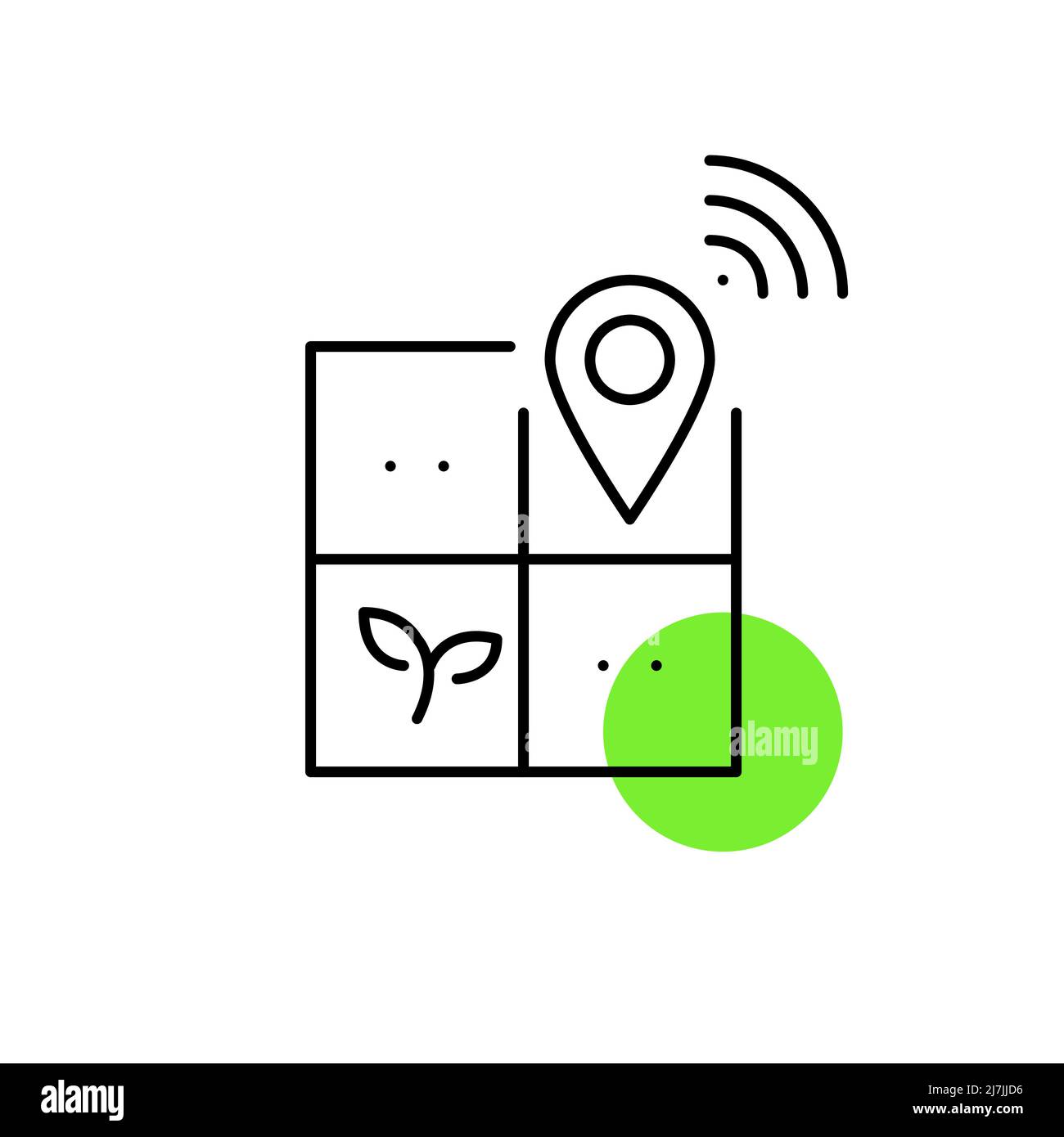 Smart farming using GPS satellite technologies. Pixel perfect, editable ...