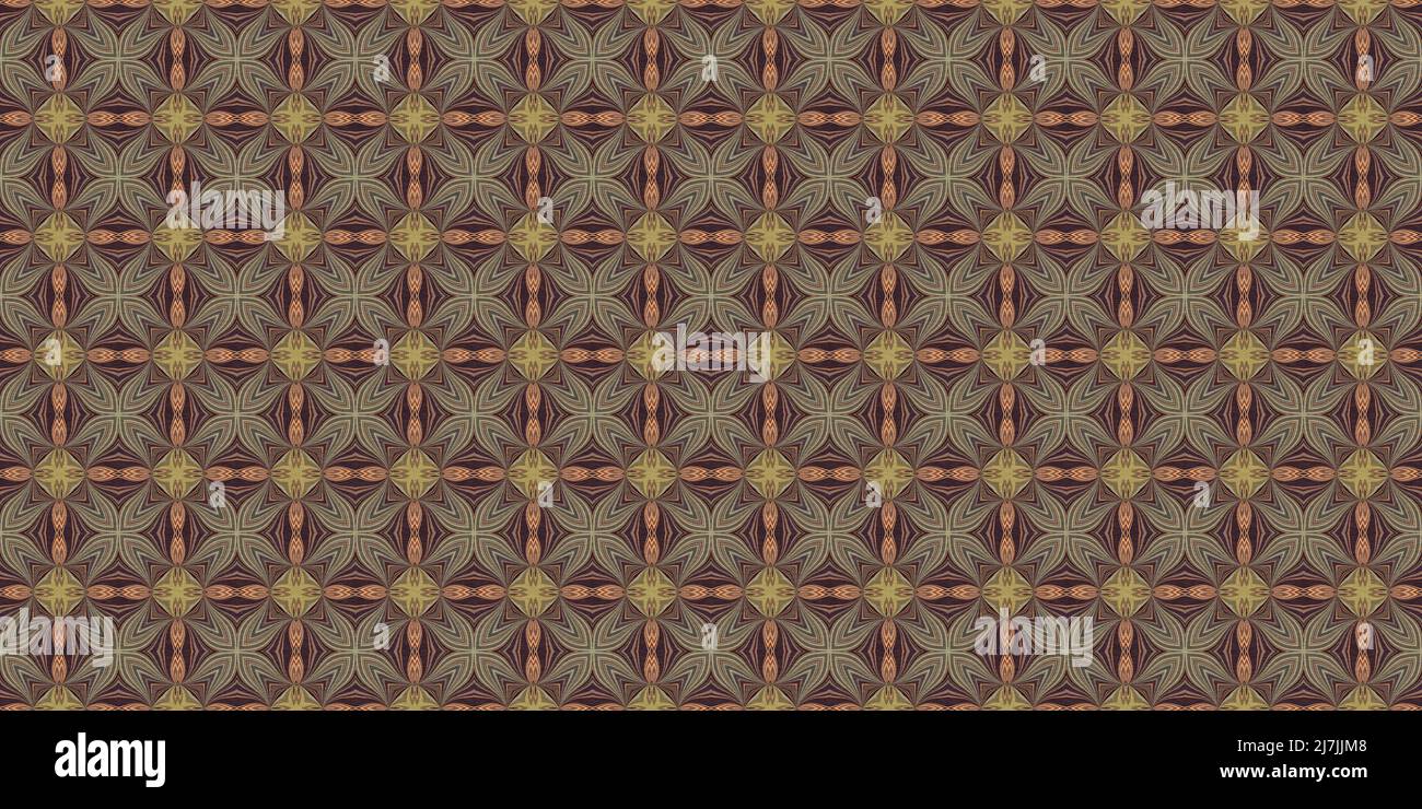 Earthy colours retro sixties geometric seamless border pattern in ...