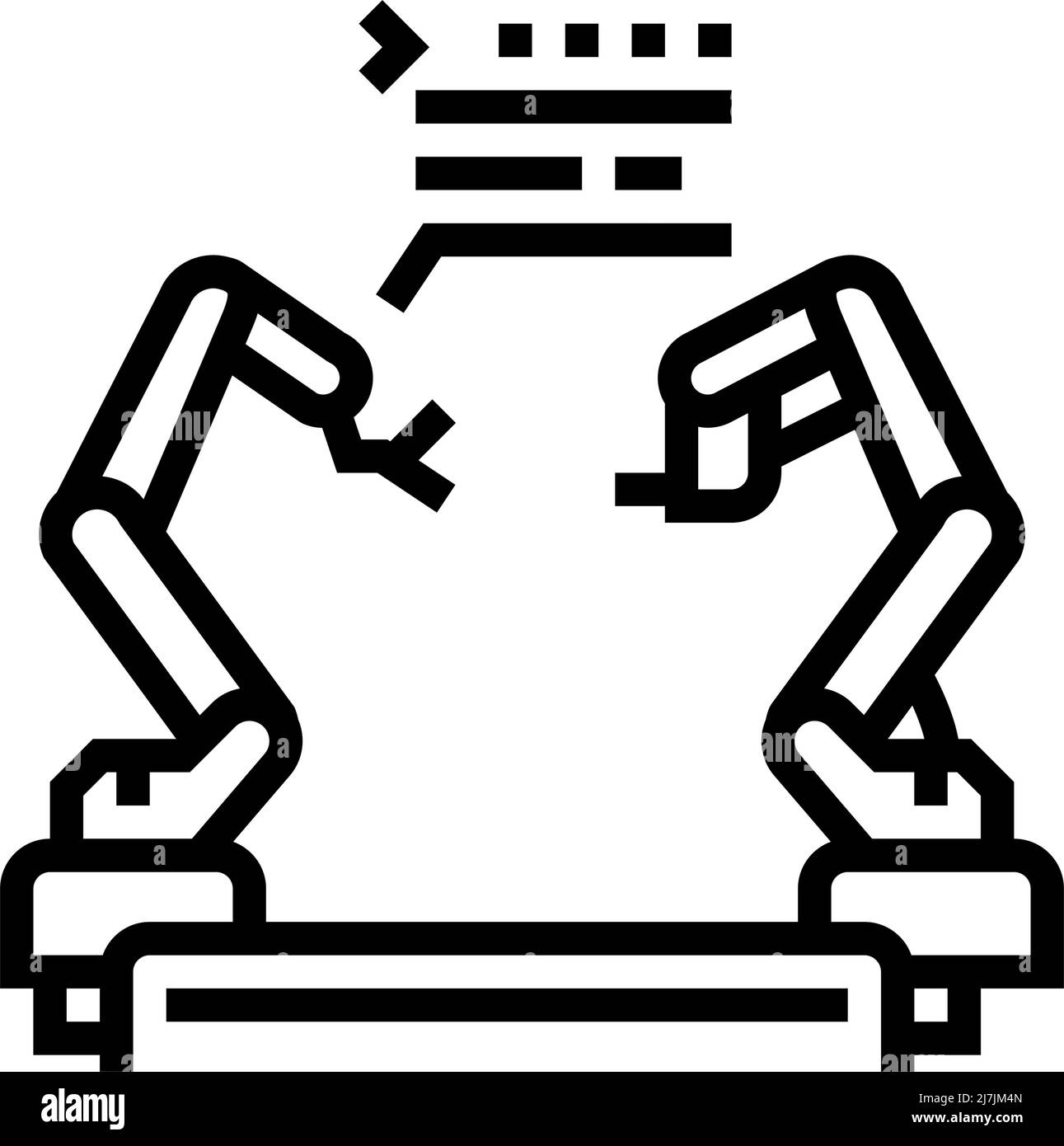 pre-programmed robot line icon vector illustration Stock Vector Image ...