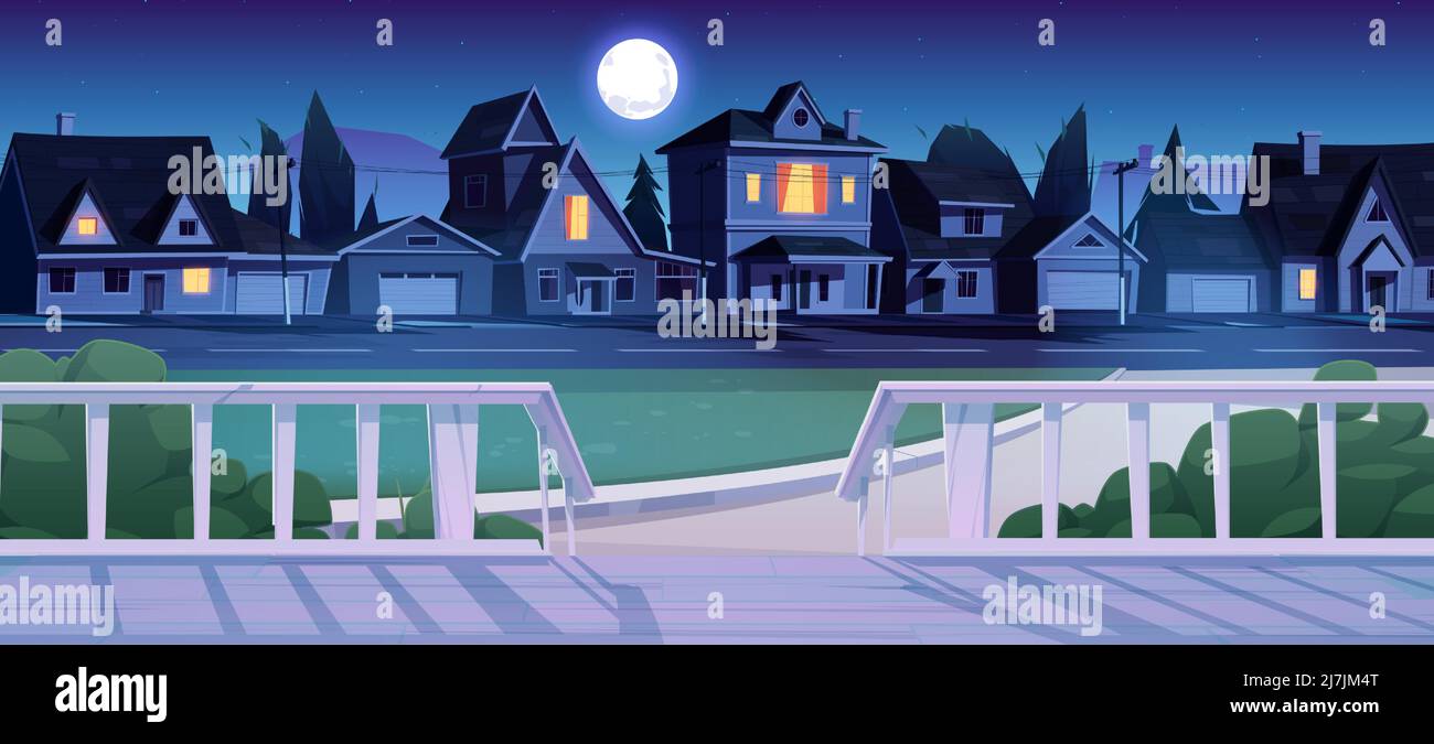 Cartoon House At Night