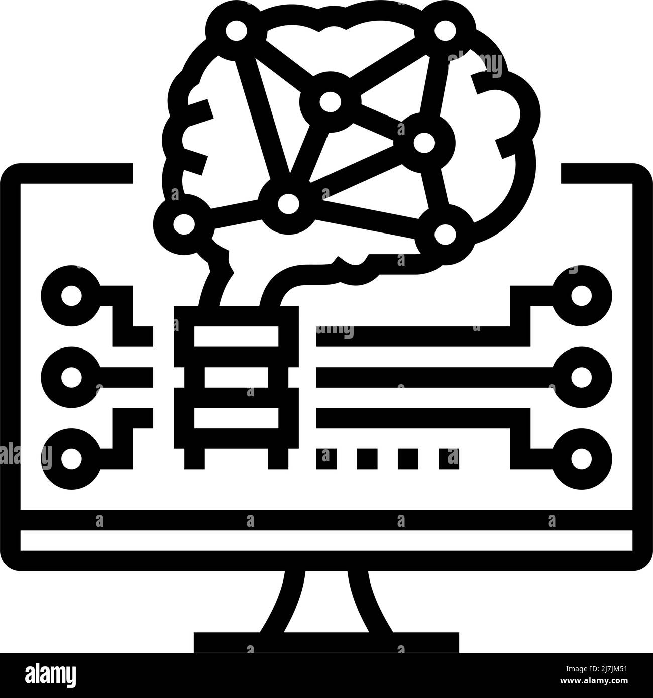 brain robot line icon vector illustration Stock Vector Image & Art - Alamy