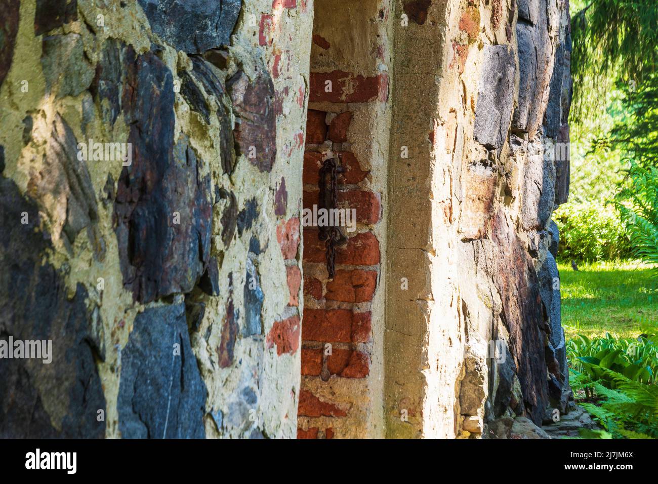 Old stone wall of a church in Lepaa Finland Stock Photo - Alamy