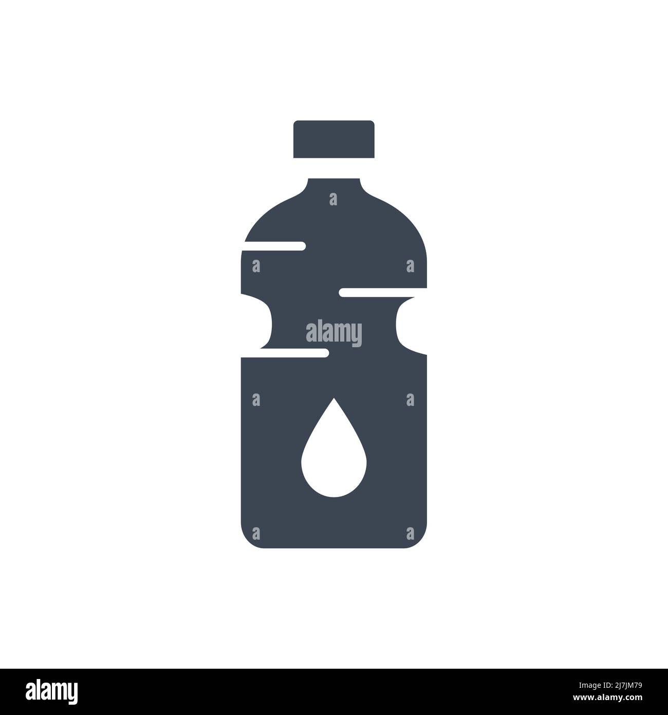 Bottle water related vector glyph icon. Bottle sign with water drop. Isolated on white ...