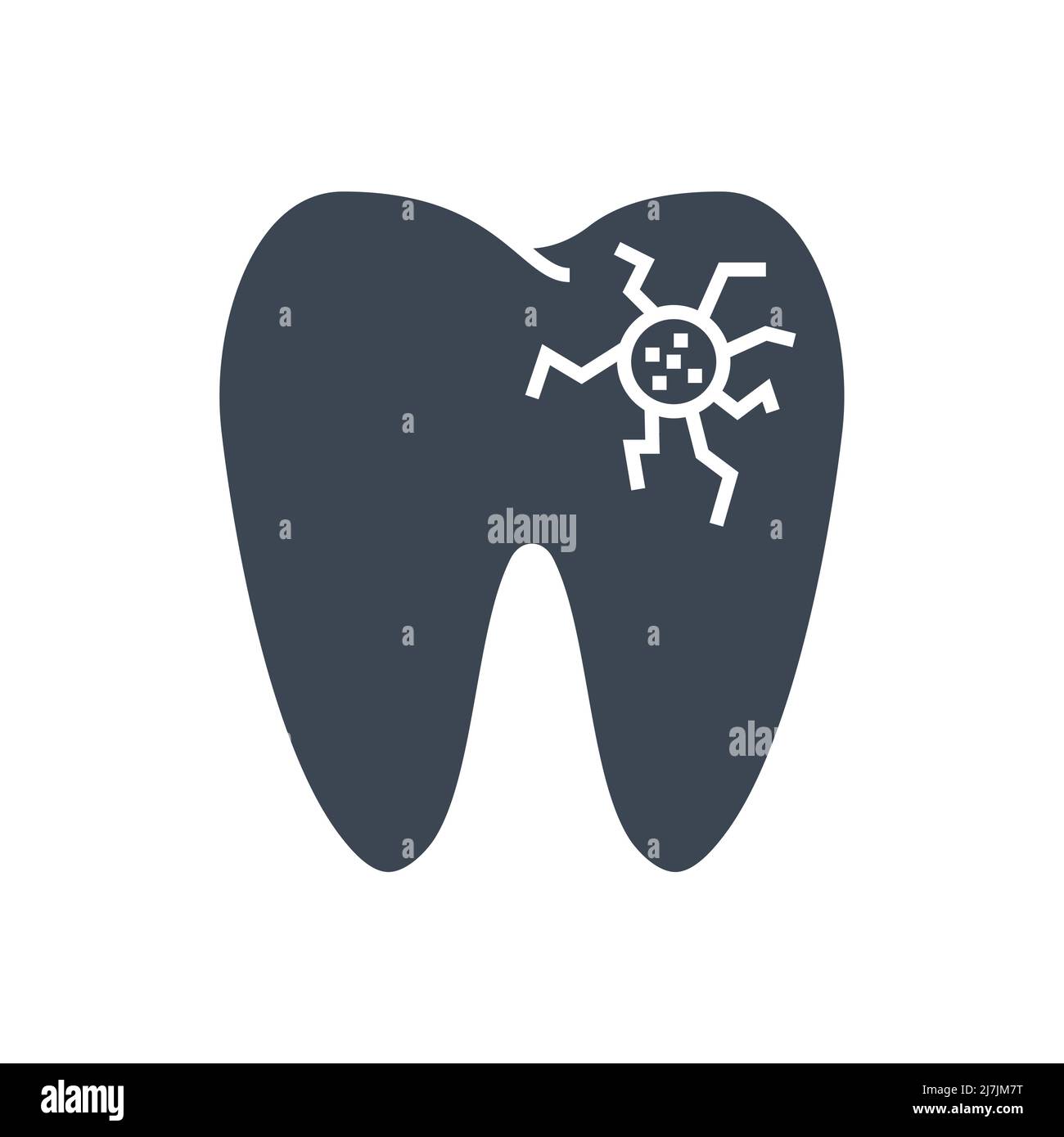 Caries Related Vector Glyph Icon. Caries sign. Tooth icon with lesion ...
