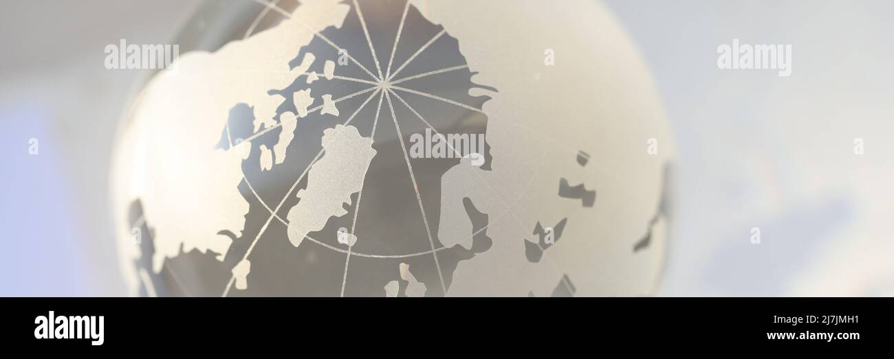 Closeup of glass transparent globe with world map Stock Photo - Alamy