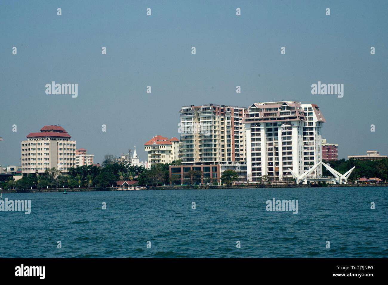 Modern construction on seashore of Ernakulam state Kerala India 02 05 ...