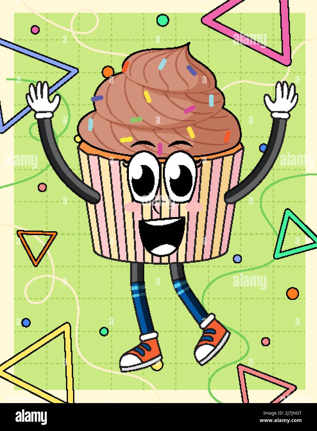 Funny cupcake cartoon character illustration Stock Vector Image & Art ...