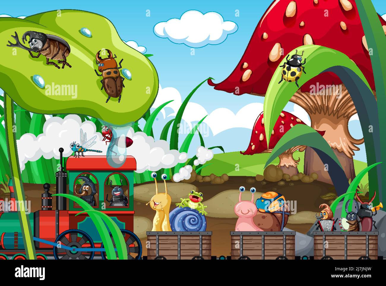 Many insects on the train ride illustration Stock Vector Image & Art ...