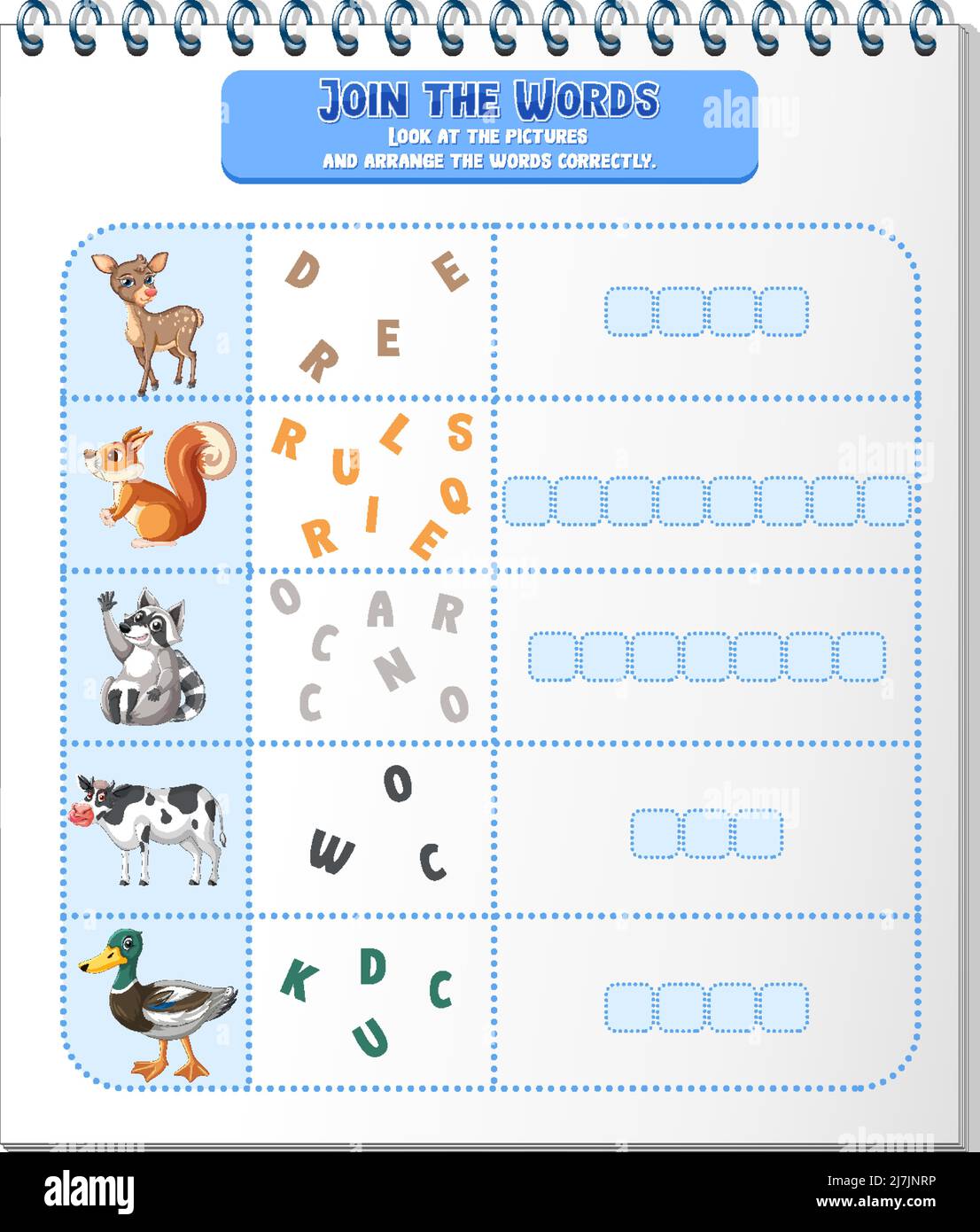 Arrange the letters in order with pictures illustration Stock Vector ...