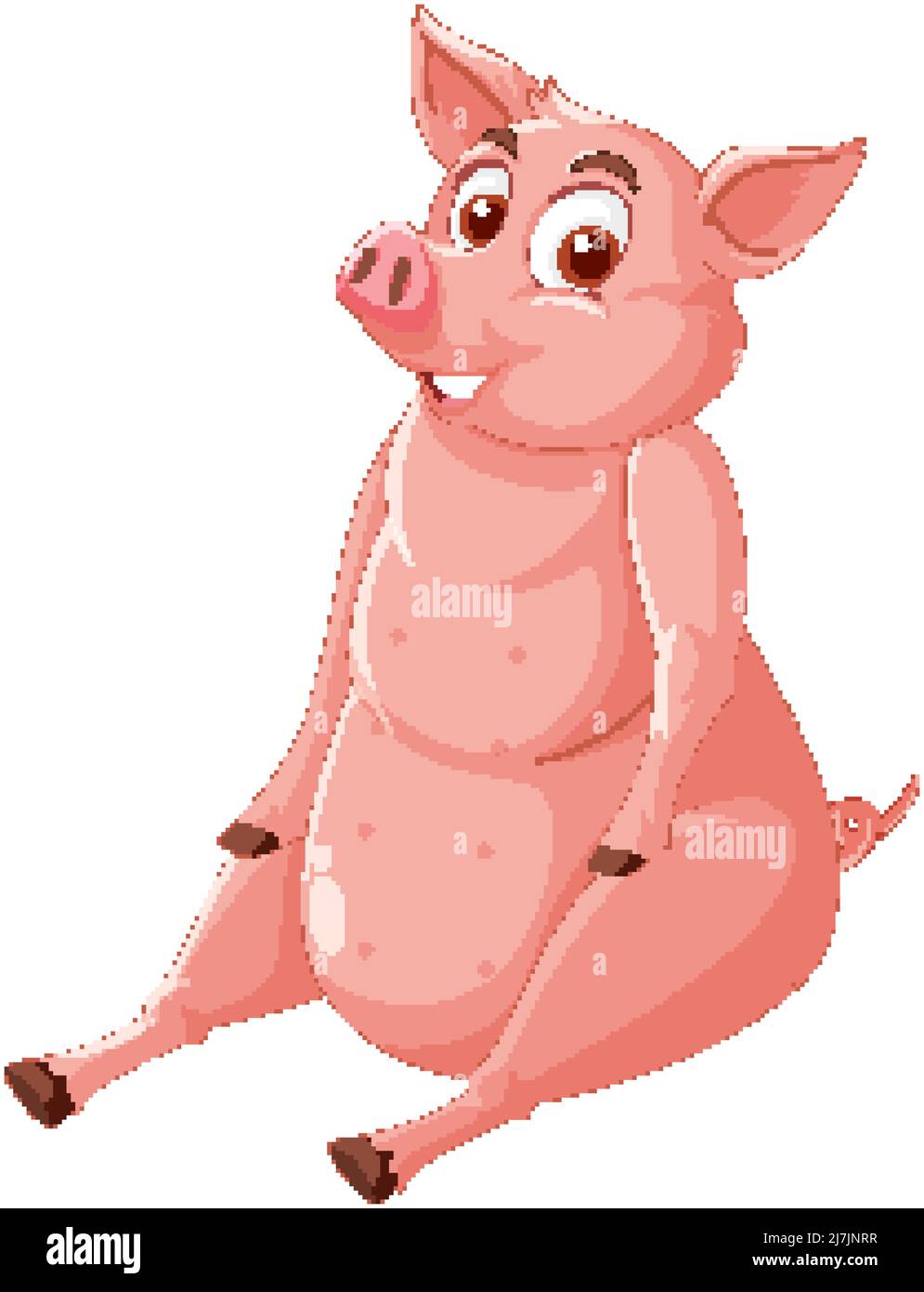 A pig sitting cartoon character illustration Stock Vector Image & Art ...