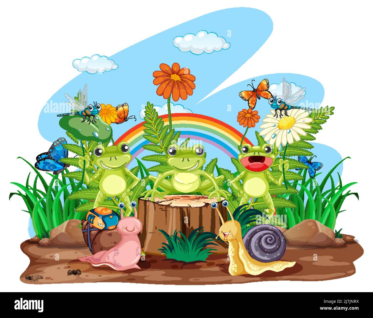 Frog living in nature illustration Stock Vector Image & Art - Alamy