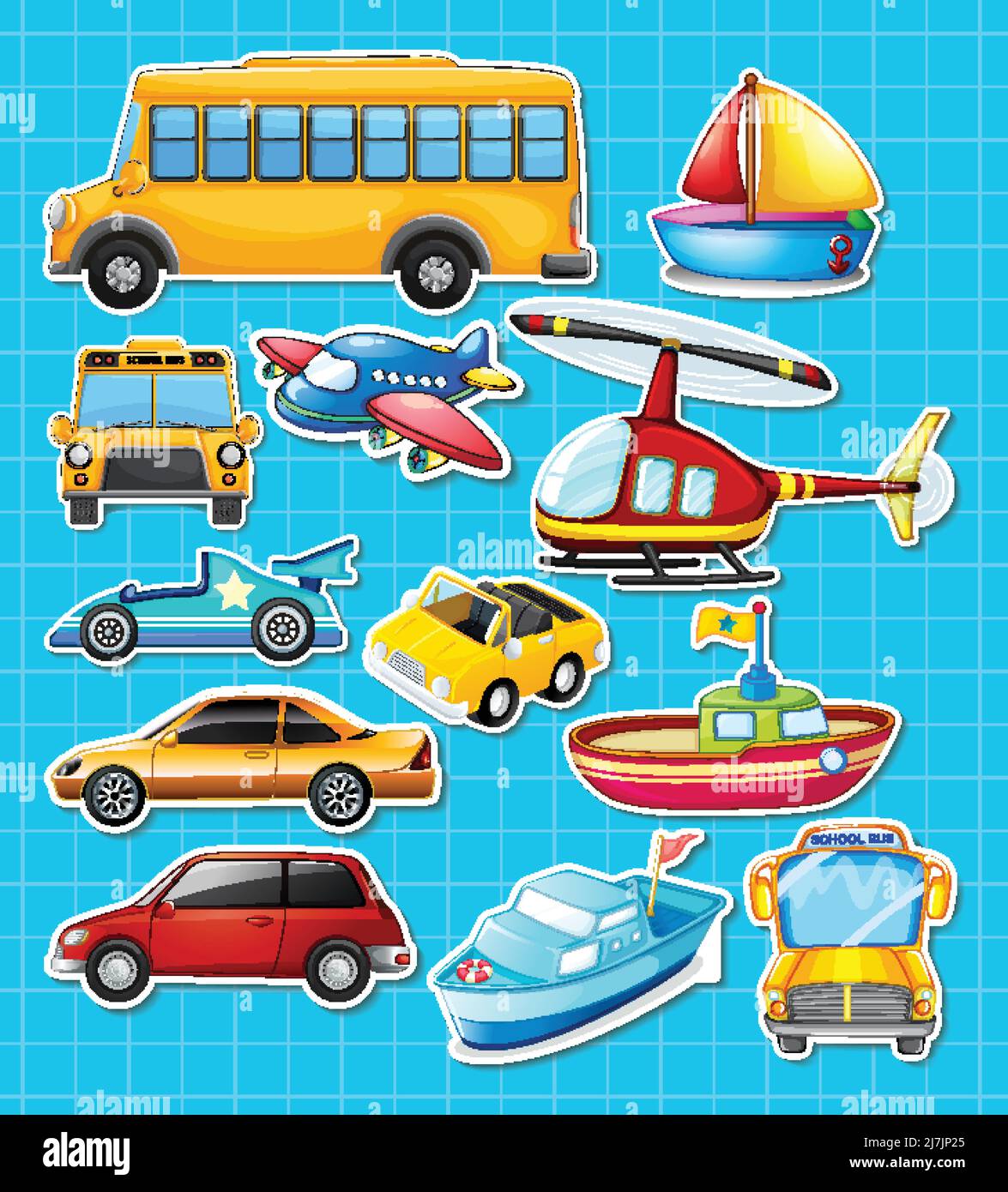 Sticker set of different vehicles illustration Stock Vector Image & Art ...