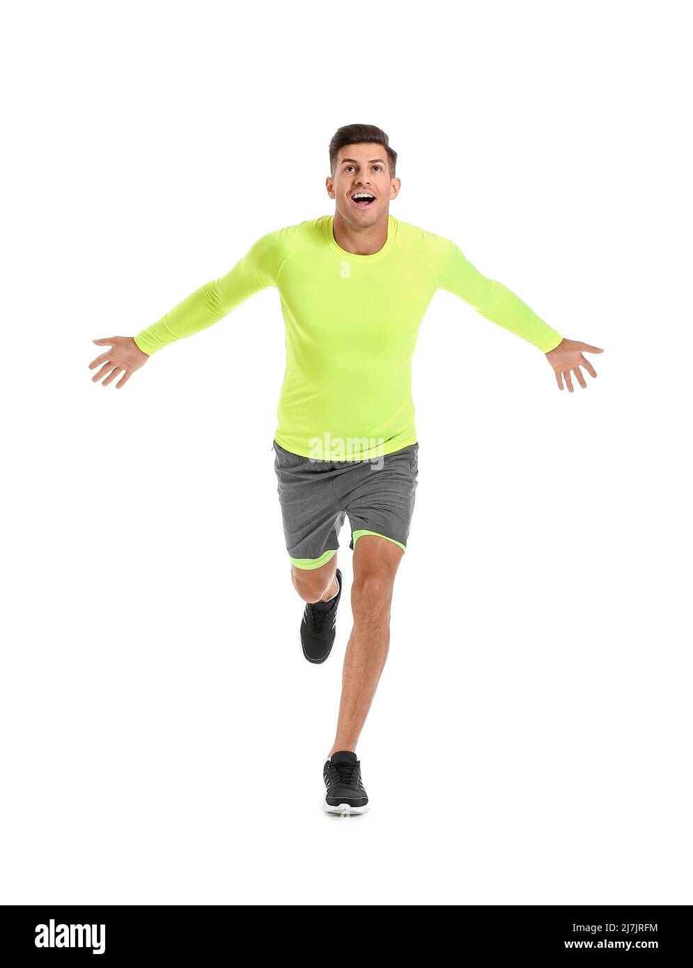 Portrait caucasian male runner training Cut Out Stock Images & Pictures ...