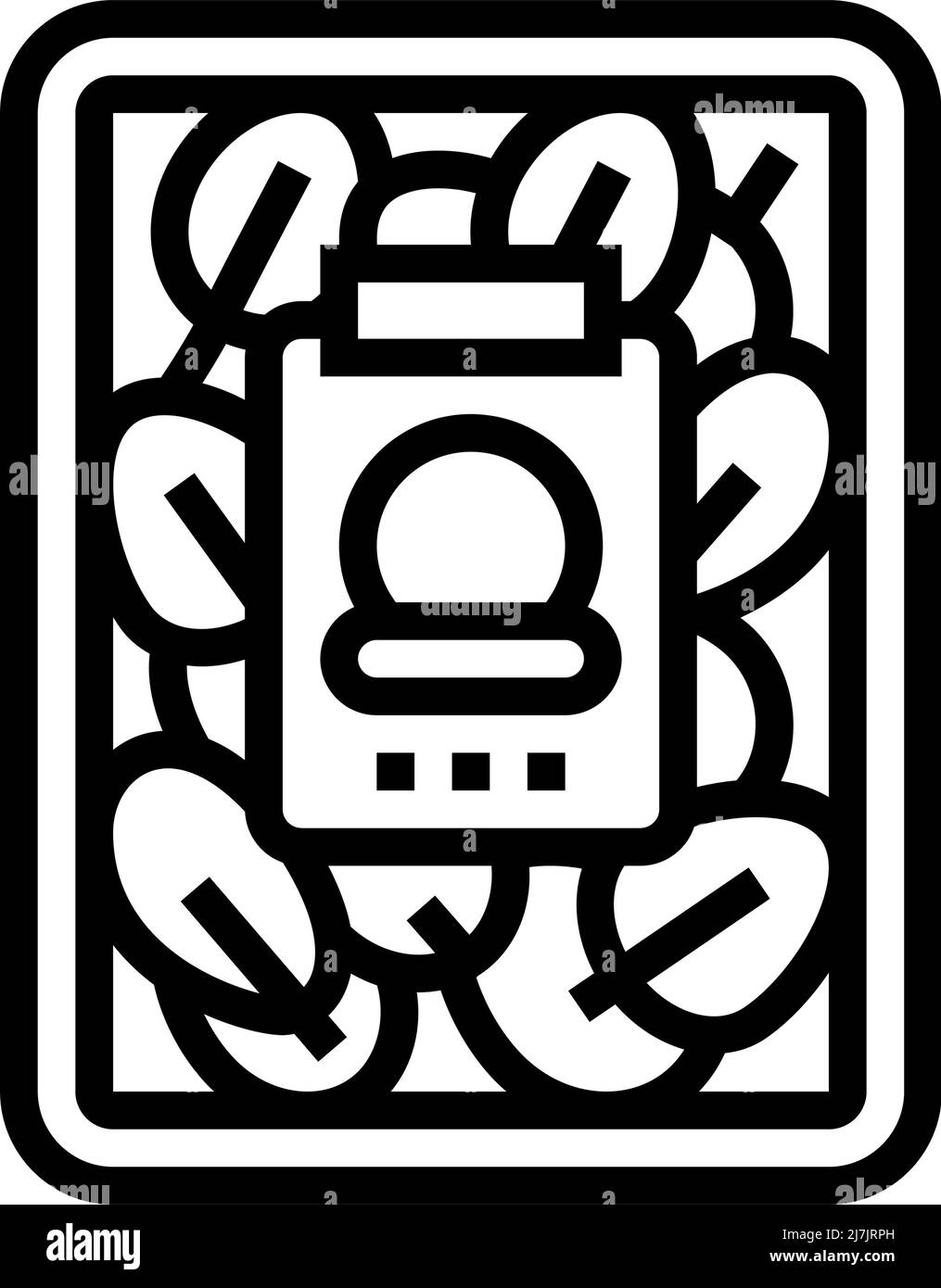 spinach in plastic box line icon vector illustration Stock Vector Image ...