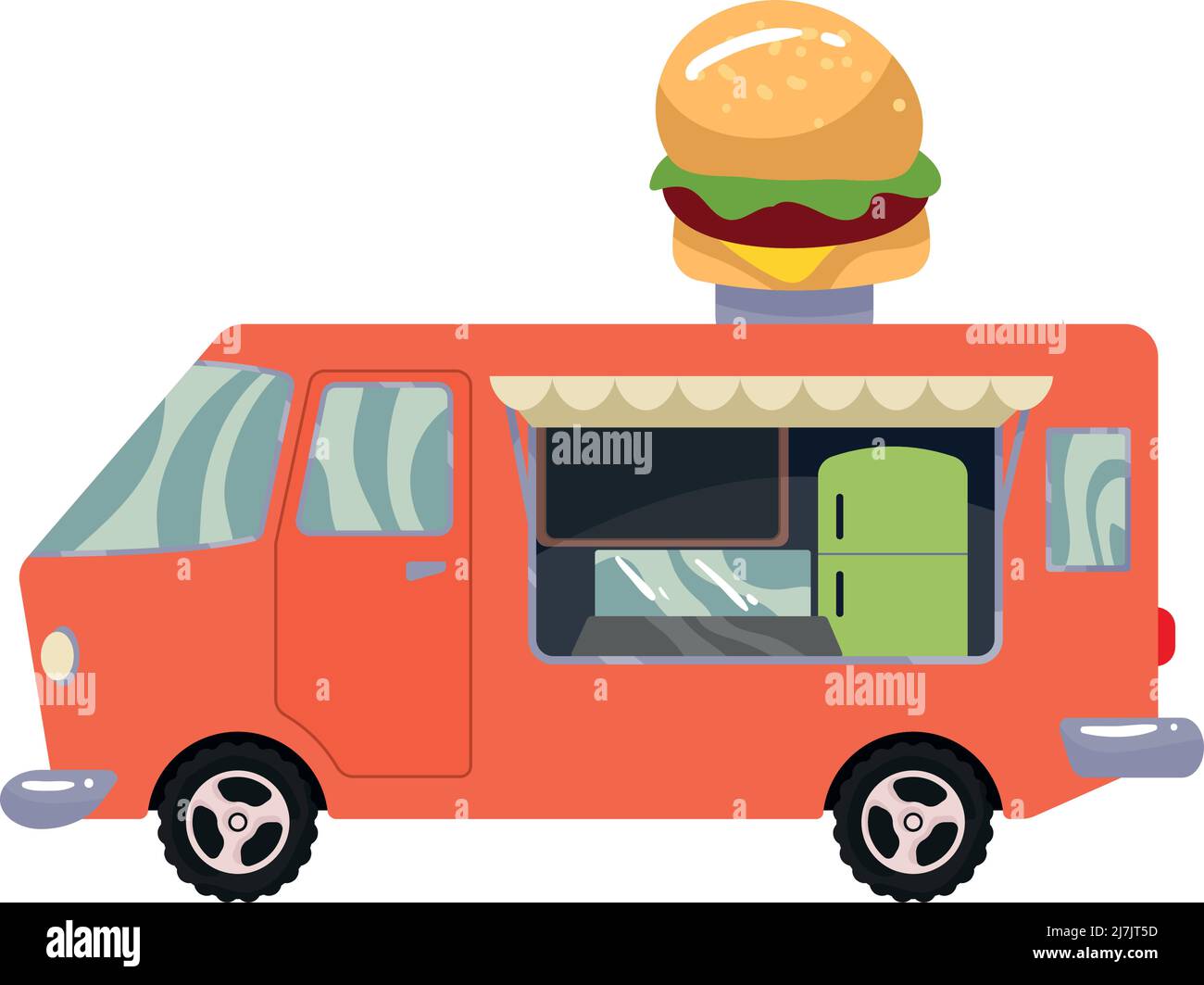 hamburger fast food truck Stock Vector Image & Art - Alamy