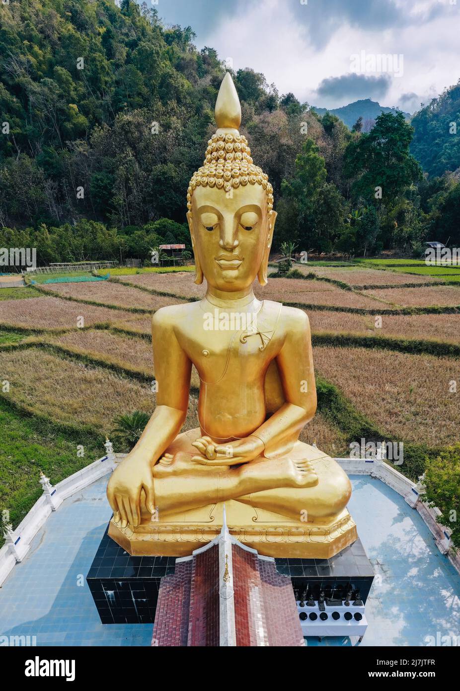 Aerial view of Wat Na Khuha Temple in Phrae Thailand Stock Photo - Alamy
