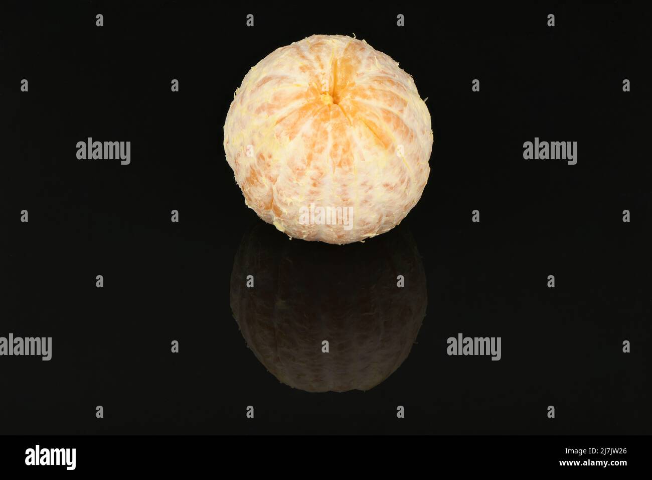 Perfectly retouched orange isolated on acrylic black background. High ...