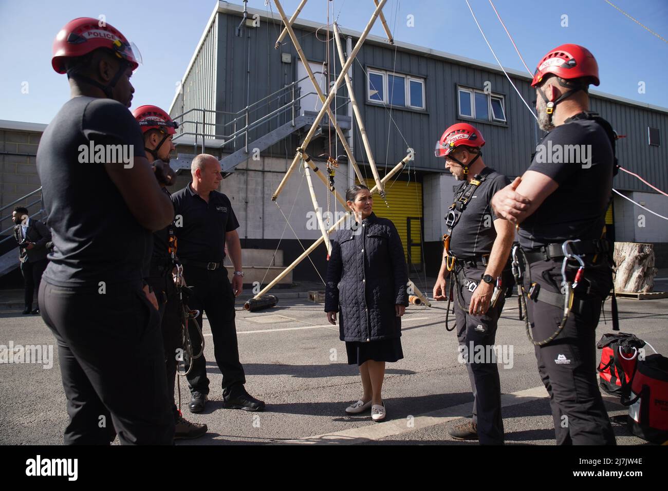 Home Secretary Priti Patel meeting the Protest Removal Team during her ...