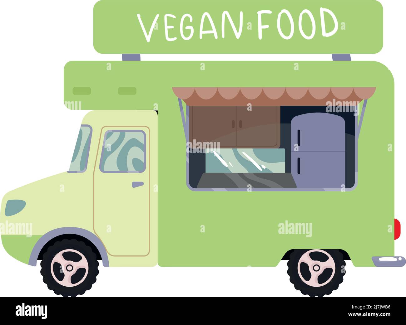 vegan healthy food truck Stock Vector Image & Art - Alamy