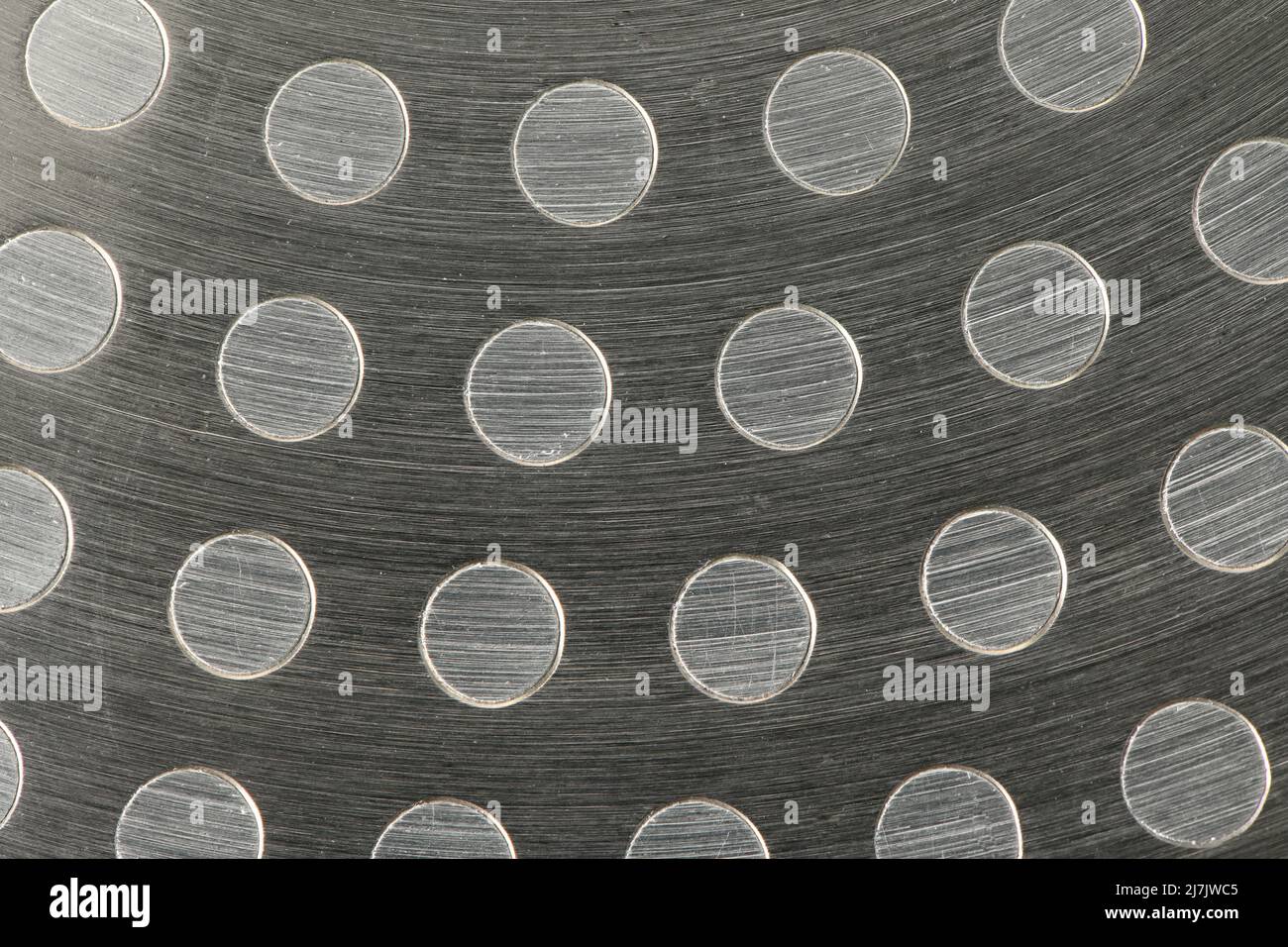 Induction frying pan bottom. Metal texture. Extrem close-up. High ...