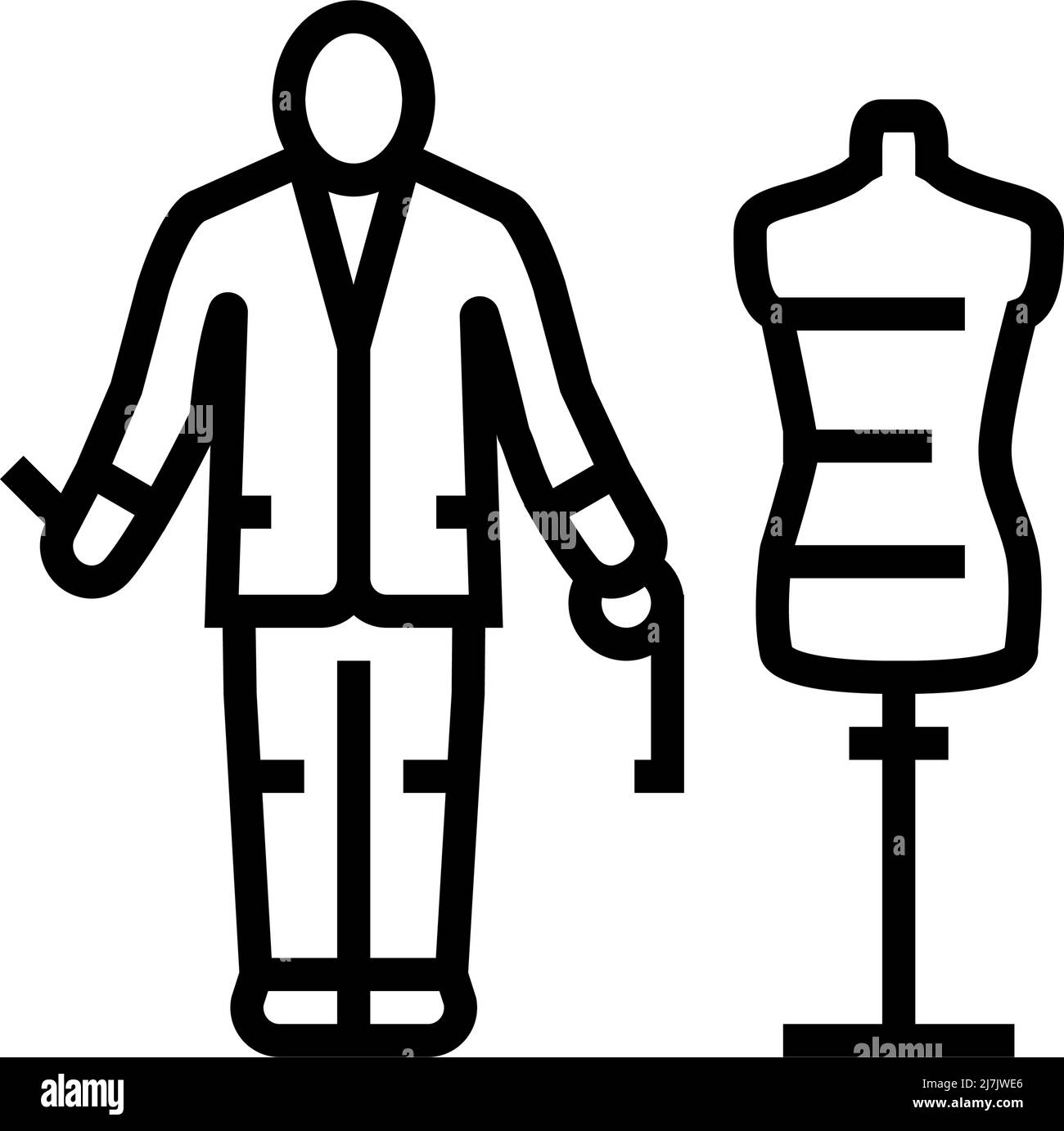tailor business line icon vector illustration Stock Vector Image & Art ...