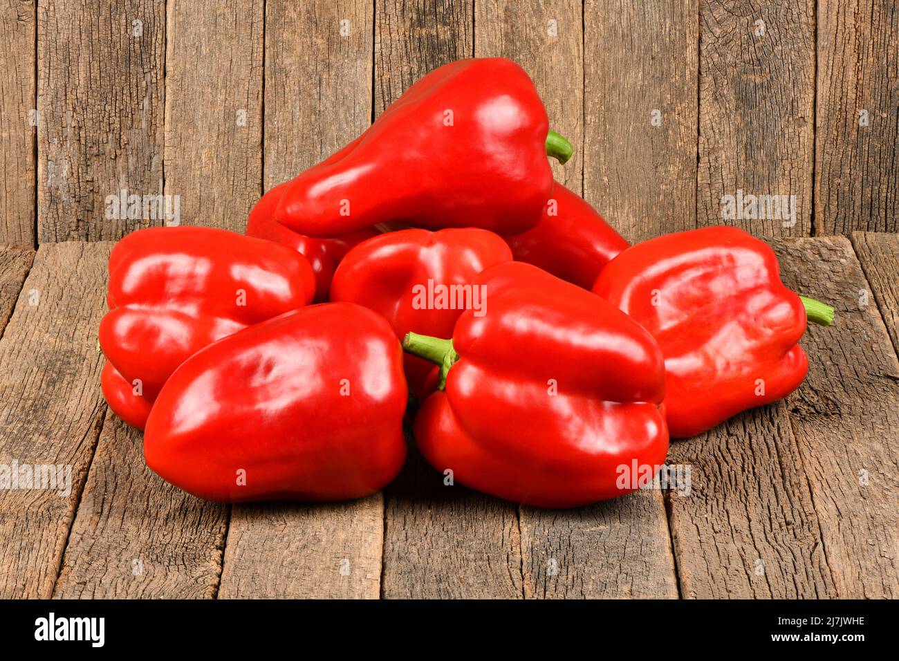 Bulgarian pepper isolated on dark wood background. High resolution ...