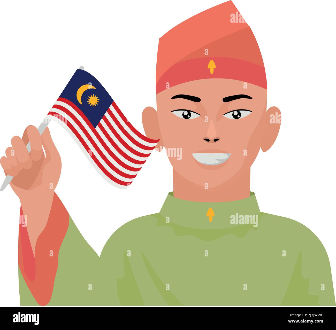 malayan man waving flag Stock Vector Image & Art - Alamy