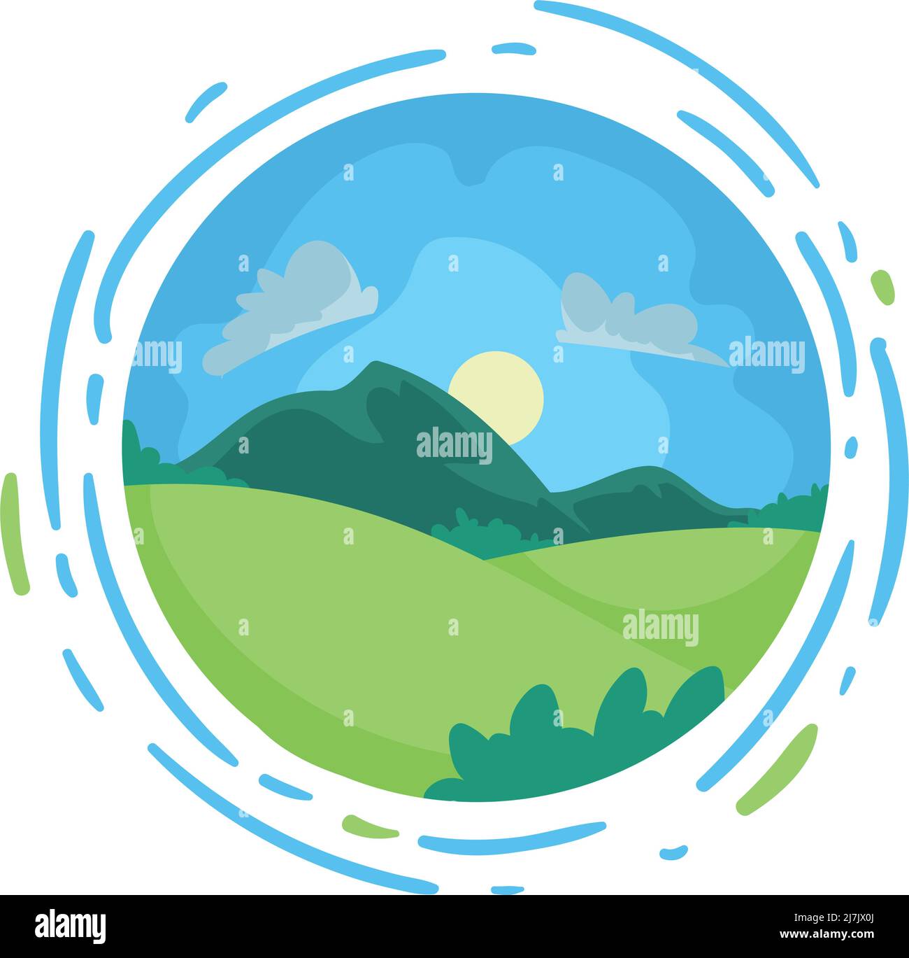 landscape in circle Stock Vector Image & Art - Alamy