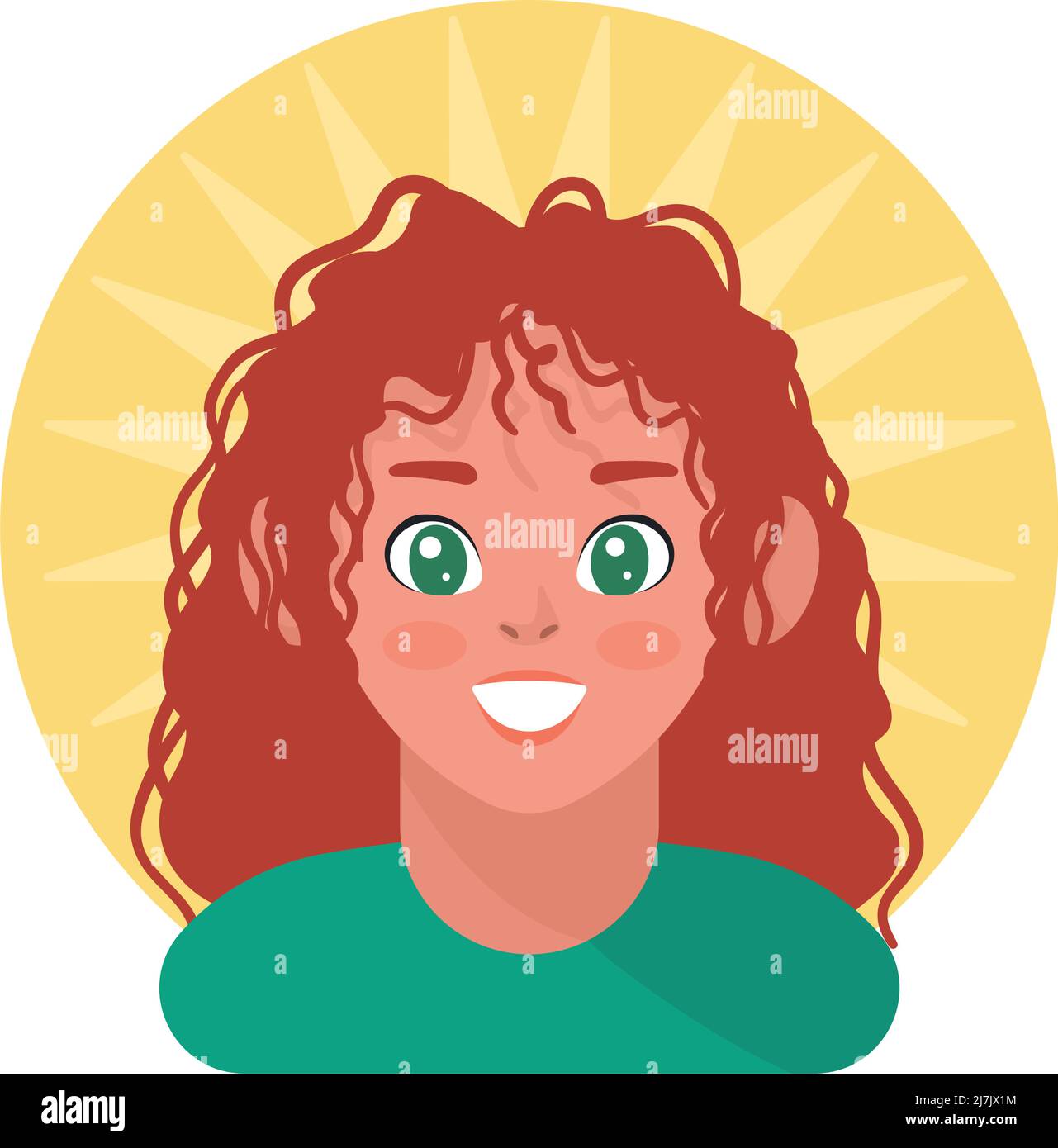 Portrait redhead woman avatar Cut Out Stock Images & Pictures - Alamy