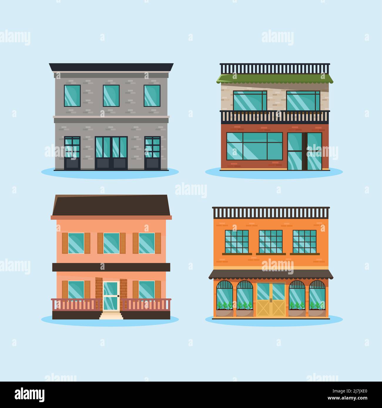 four city buildings places Stock Vector Image & Art - Alamy