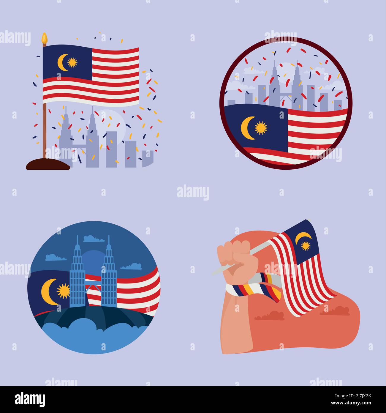 four hari merdeka icons Stock Vector Image & Art - Alamy