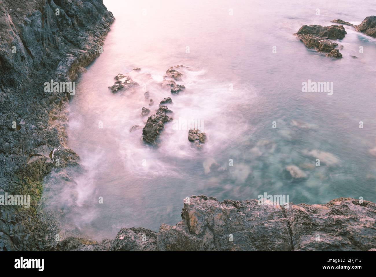 rocky seascape from Madeira Island by morning Stock Photo - Alamy