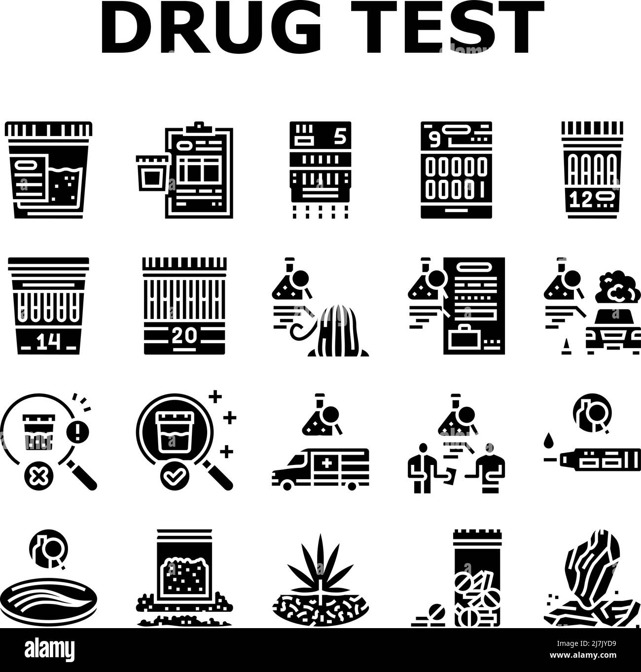 Drug Test Examination Device Icons Set Vector Stock Vector Image & Art ...