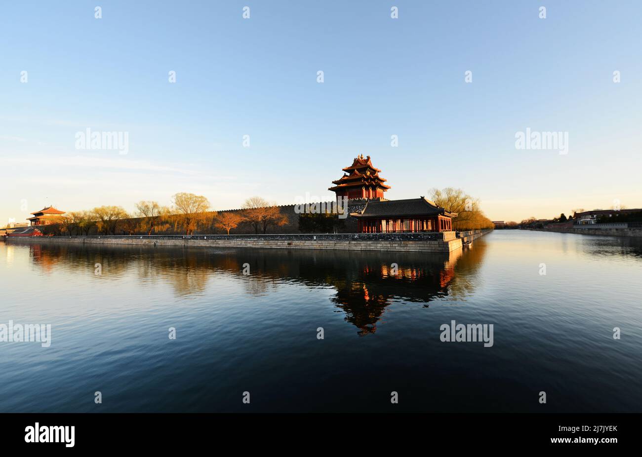 A view of the north western corner tower of the Forbidden city with the ...