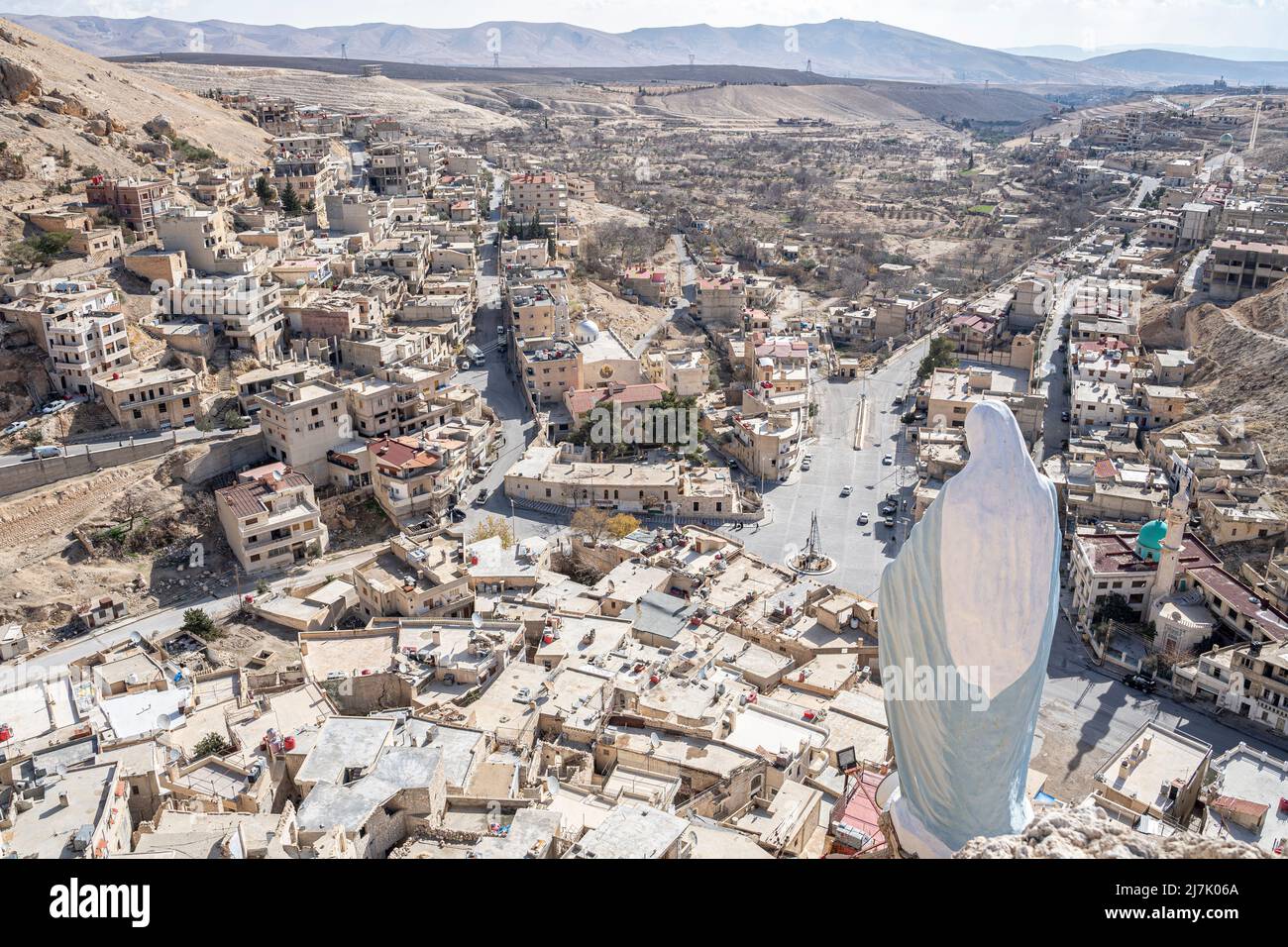Aerial view of old Houses in Maalula, Syria Stock Photo - Alamy